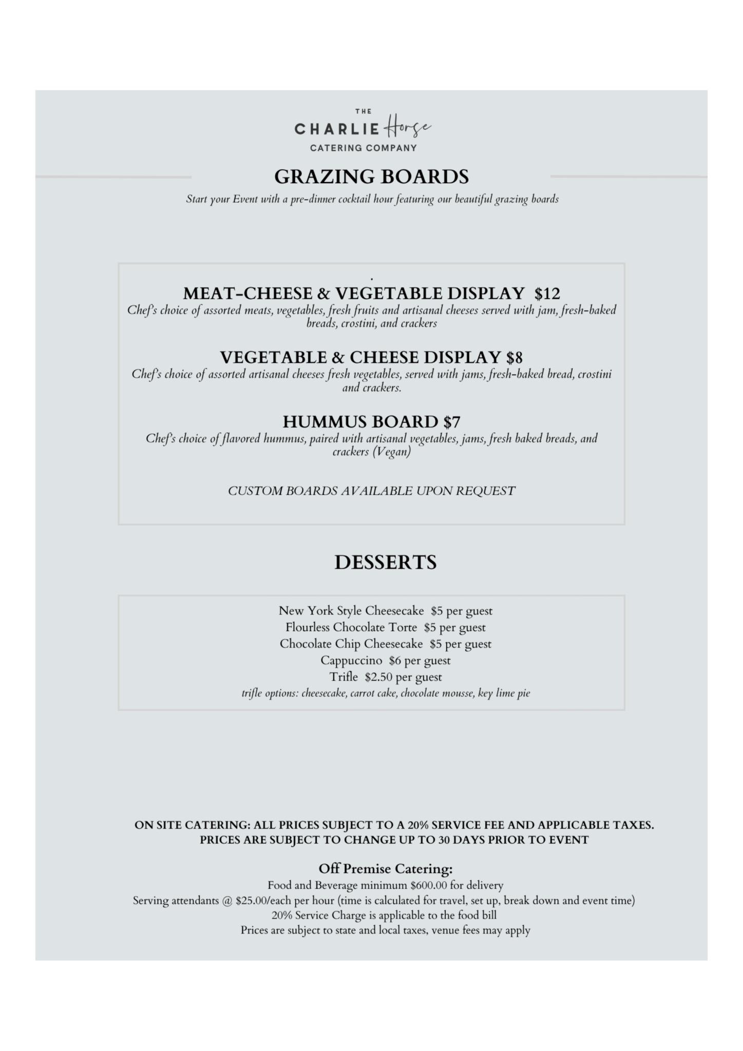 Event Catering - The Charlie Horse Family